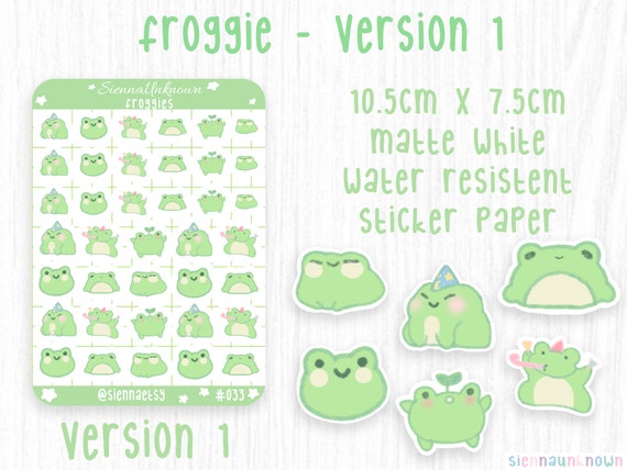 Paper & Party Supplies Frog sticker Cute frogs in love sticker Journal ...