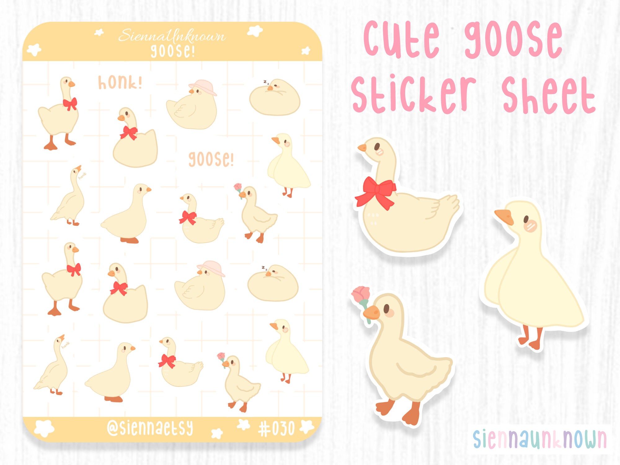 Untitled Goose Game Sticker Sheet Kawaii Geese Stickers | Etsy Australia