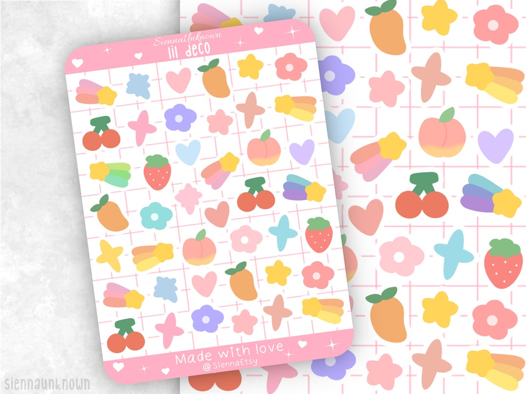 Deco Sticker Sheet Cute Deco Stickers Sticker Sheet Journal - Etsy