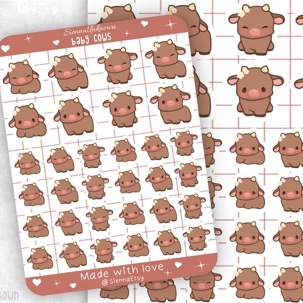 Kawaii Stickers Cow - Etsy Australia