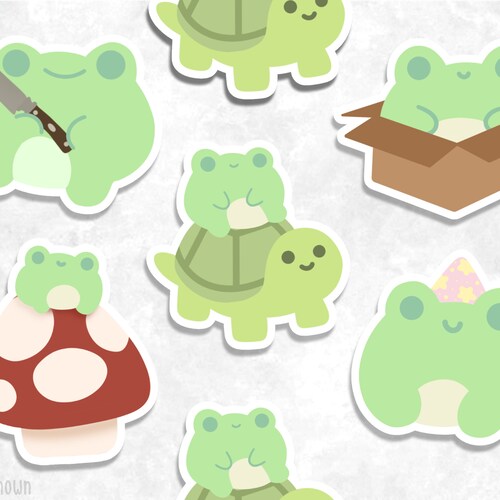 Frog Die Cut Stickers Cute Frog Stickers Journal Stickers Etsy