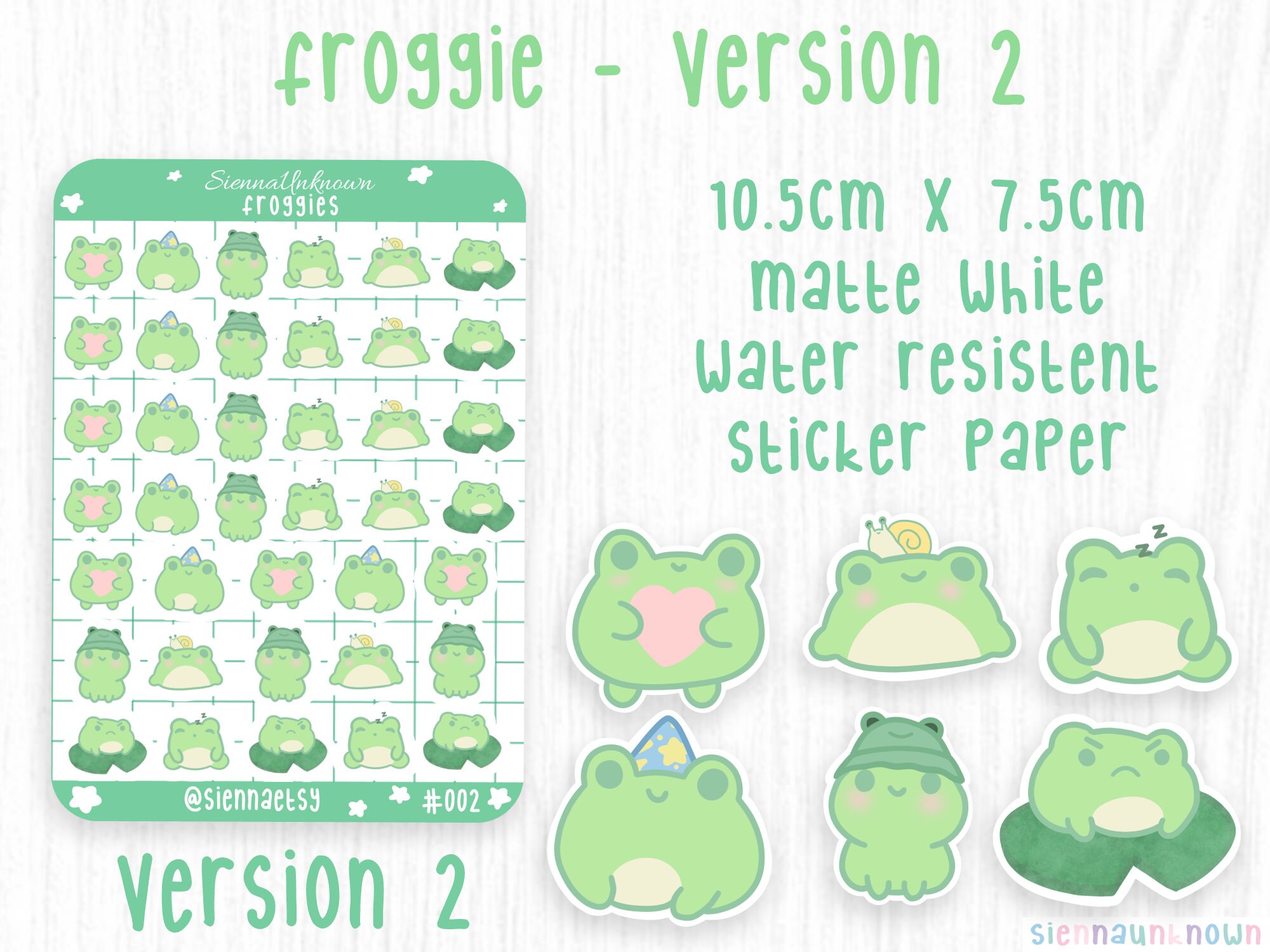 Frog Sticker Sheetcute Frog Stickers Sticker Sheet Journal - Etsy Australia