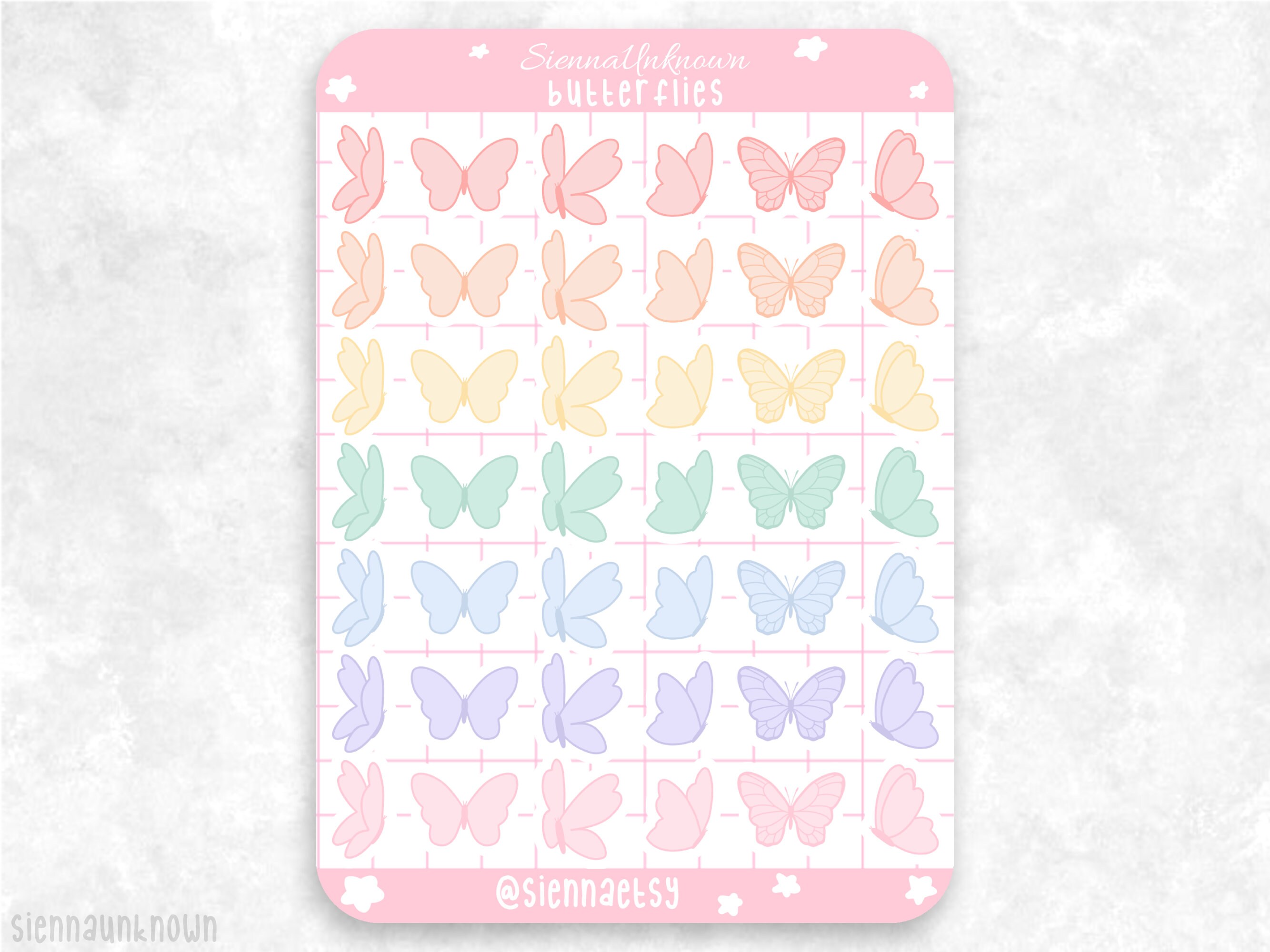 Butterfly Sticker Sheet Cute Butterfly Stickers Sticker - Etsy