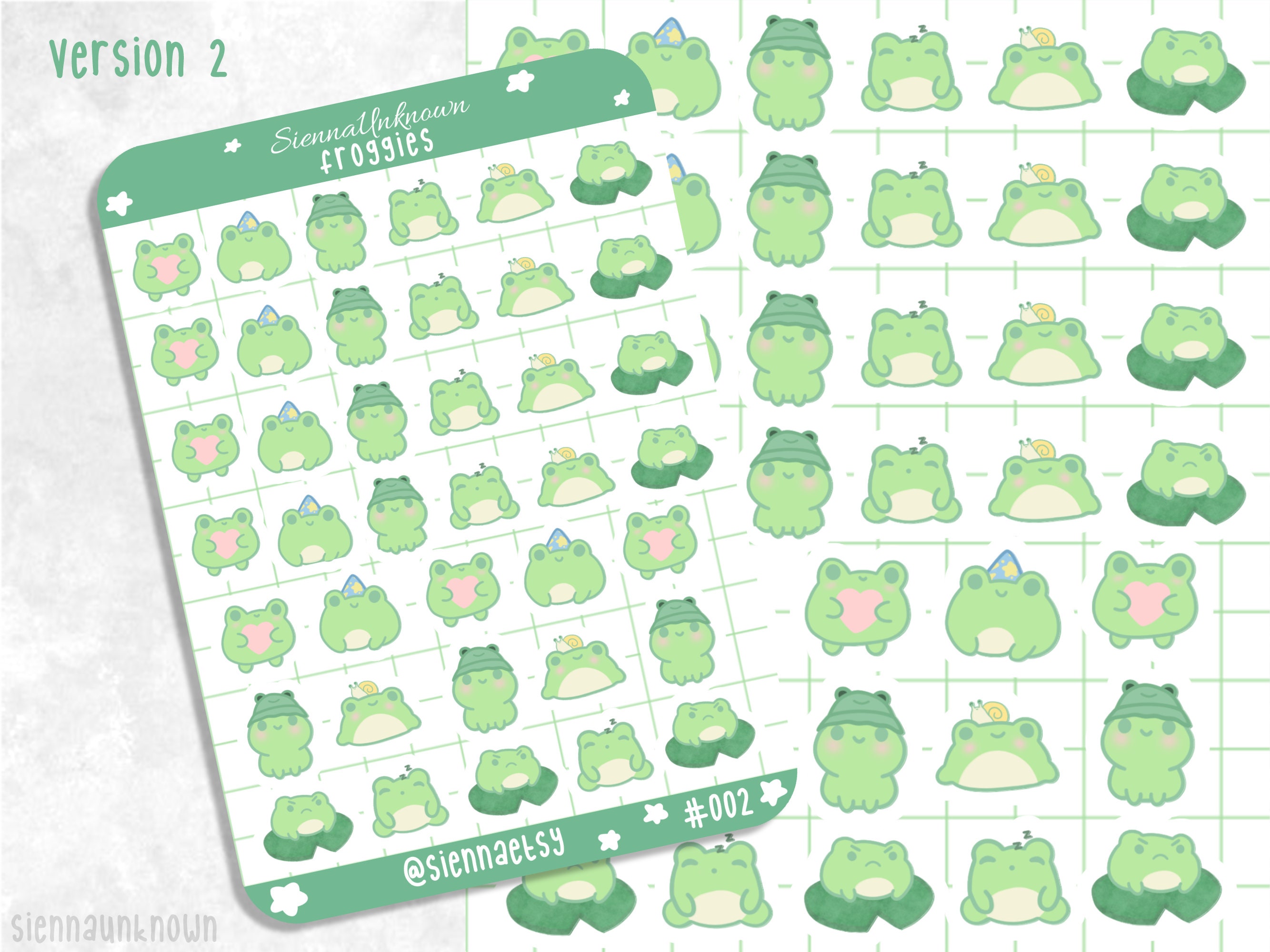 Frog Sticker Sheetcute Frog Stickers Sticker Sheet Journal - Etsy Australia