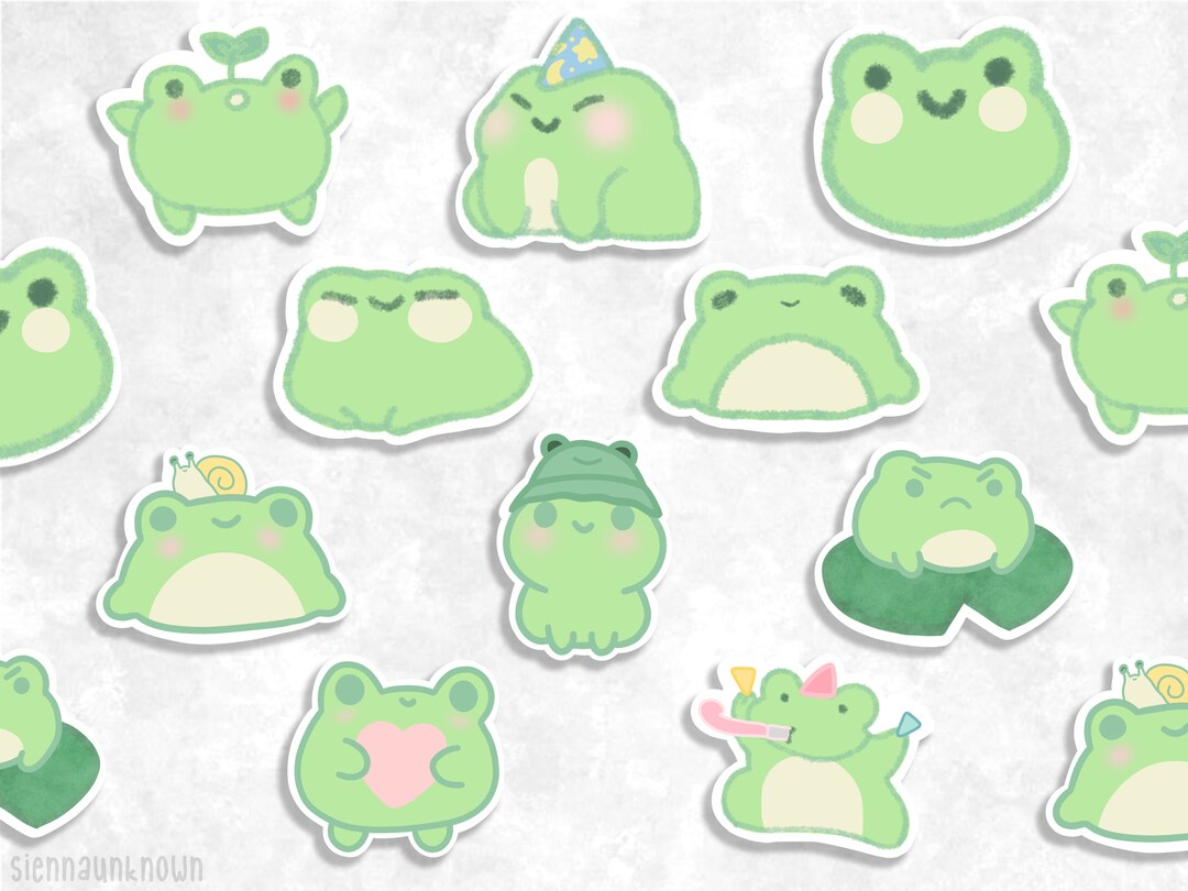 Frog Die Cut Stickers Cute Frog Stickers Journal Stickers Etsy