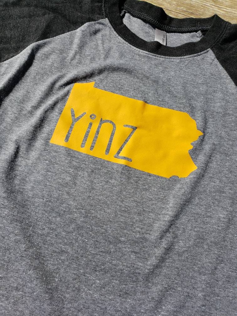 Yinz Pittsburgh Adult Raglan 3/4 Sleeve Tee Yinz Shirt - Etsy