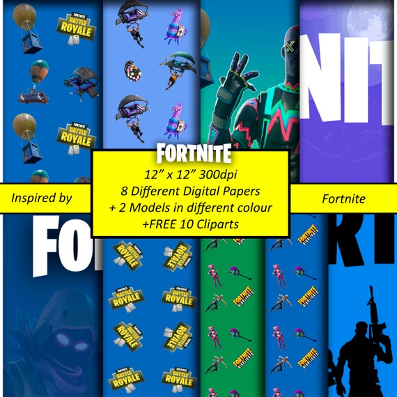 Fortnite Digital Papers 10 FREE CLIPARTS Scrapbook | Etsy