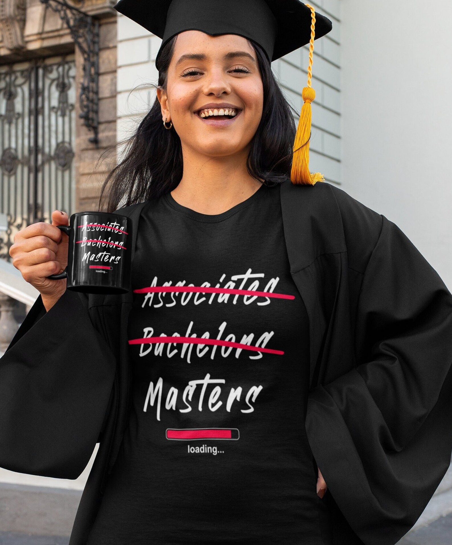 Masters Degree Loading T Shirt, University College Grad Party Tee, Mba ...