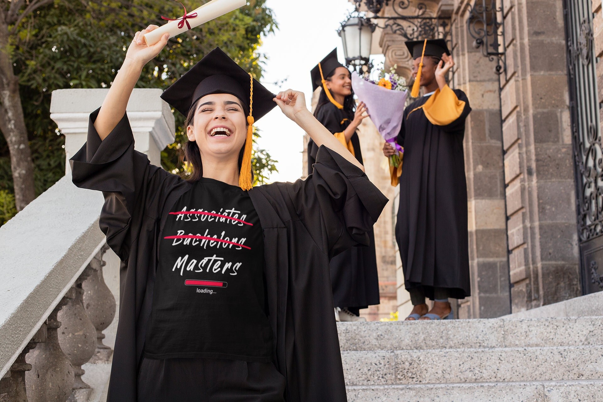 Masters Degree Loading T Shirt, University College Grad Party Tee, Mba ...