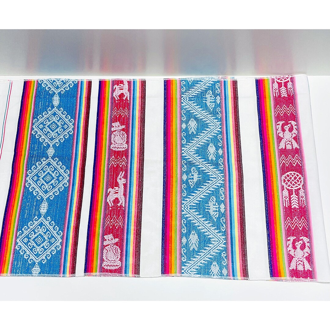 Mexican Woven Brightly Colored Table Runner - Etsy