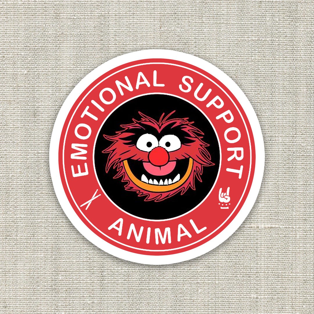 Emotional Support Animal Sticker | Funny Muppet Inspired Vinyl Decal ...