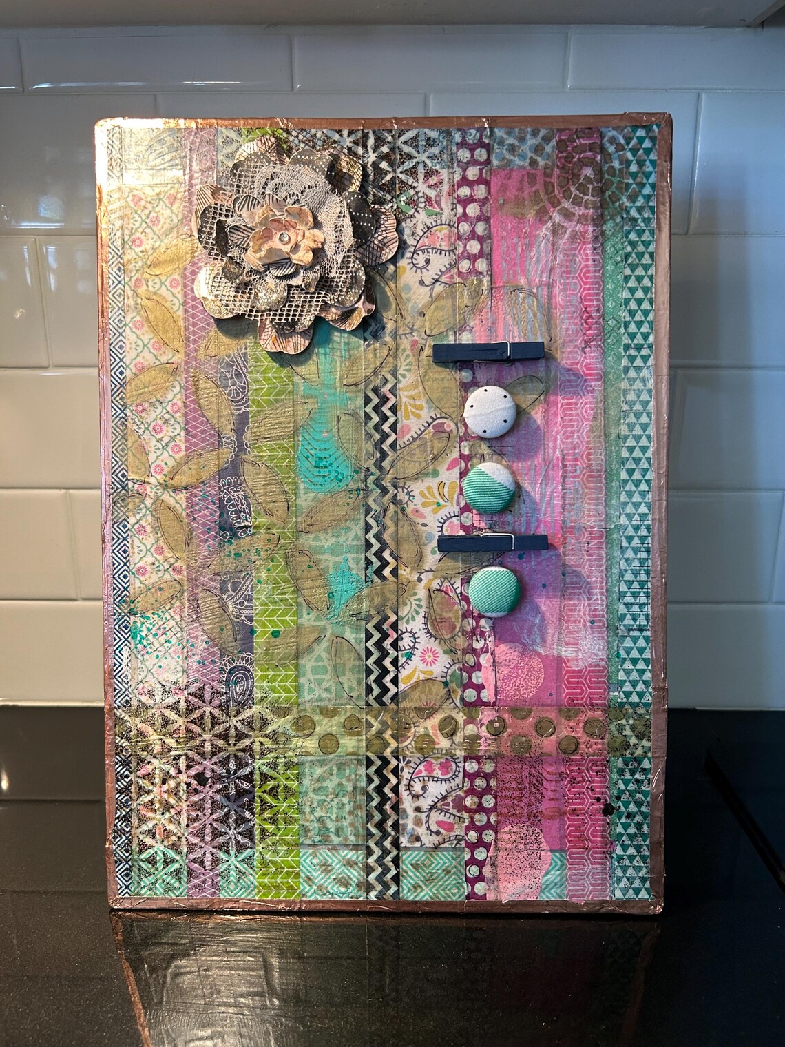 Mixed Media Art on 10 X14 Galvanized Steel - Etsy