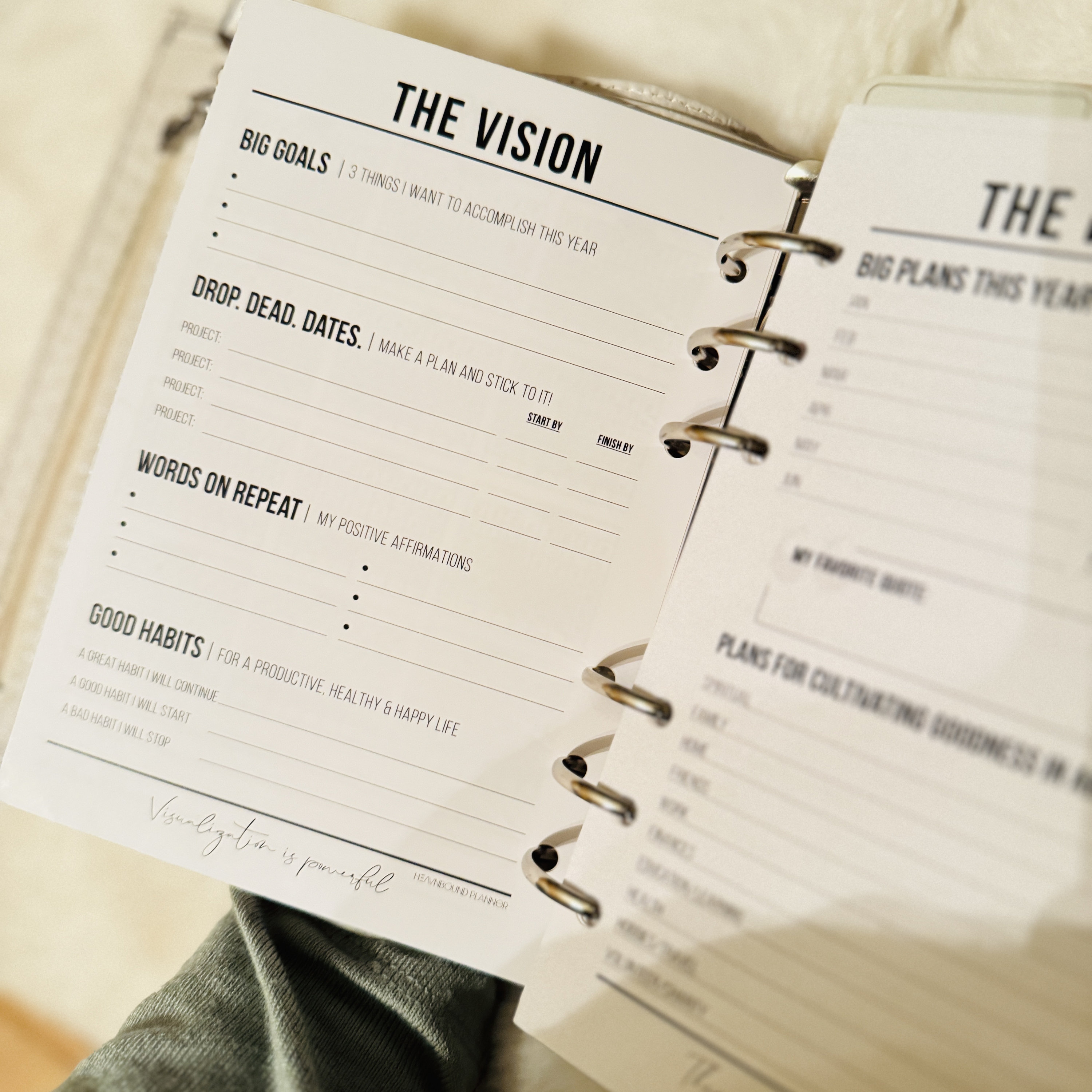 Vision Planning Spread | 2-page Layout for Yearly Plans | Printable - Etsy