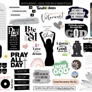 Shouting Moments Digital Sticker Pack Faith Stickers Christian Stickers ...