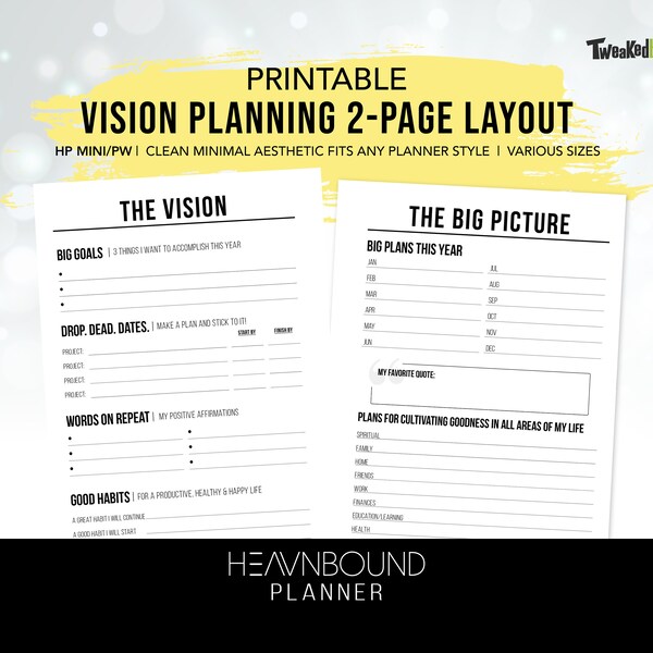 Yearly Vision Plan - Etsy