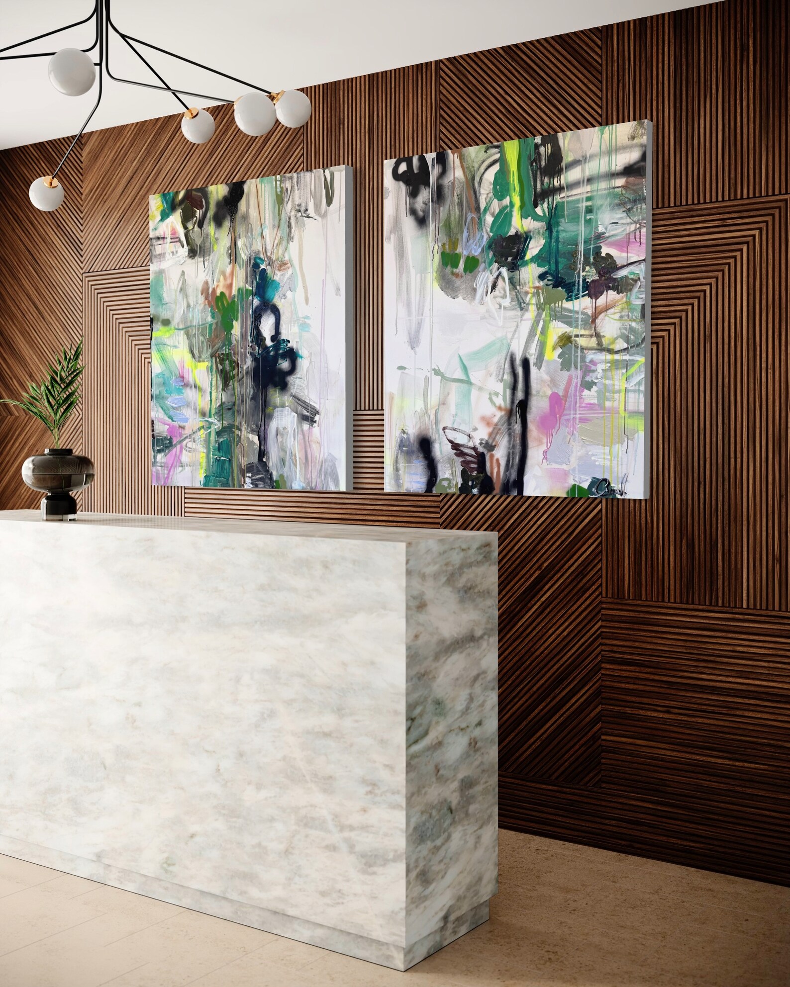 Diptych Abstract Painting, XXL Contemporary Art, Modern Paintings ...