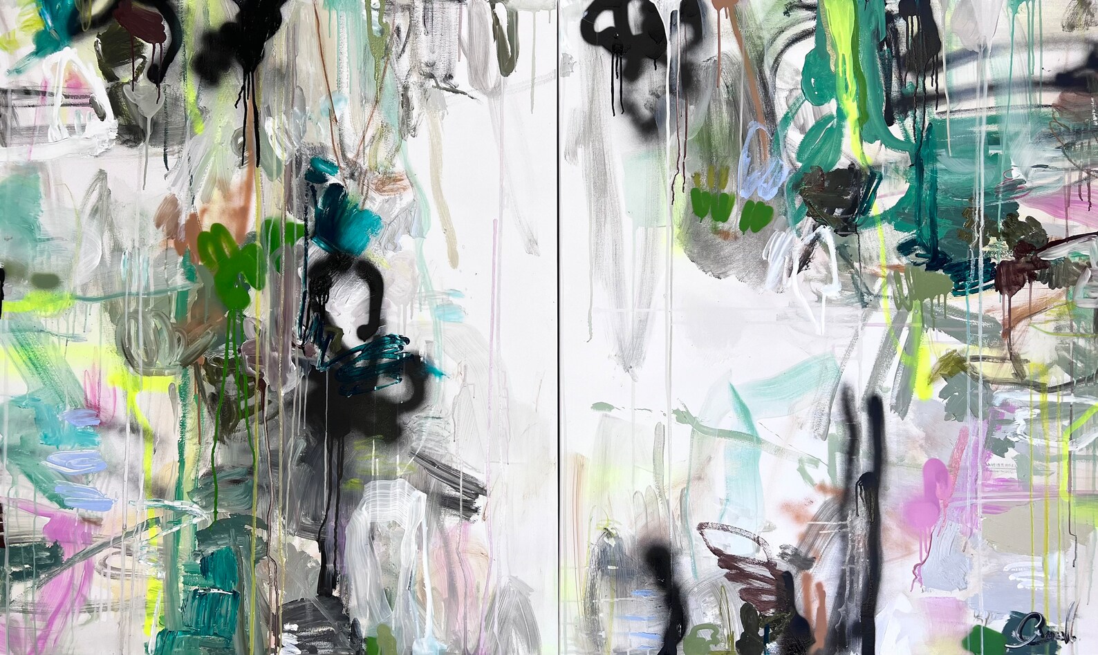 Diptych Abstract Painting, XXL Contemporary Art, Modern Paintings ...