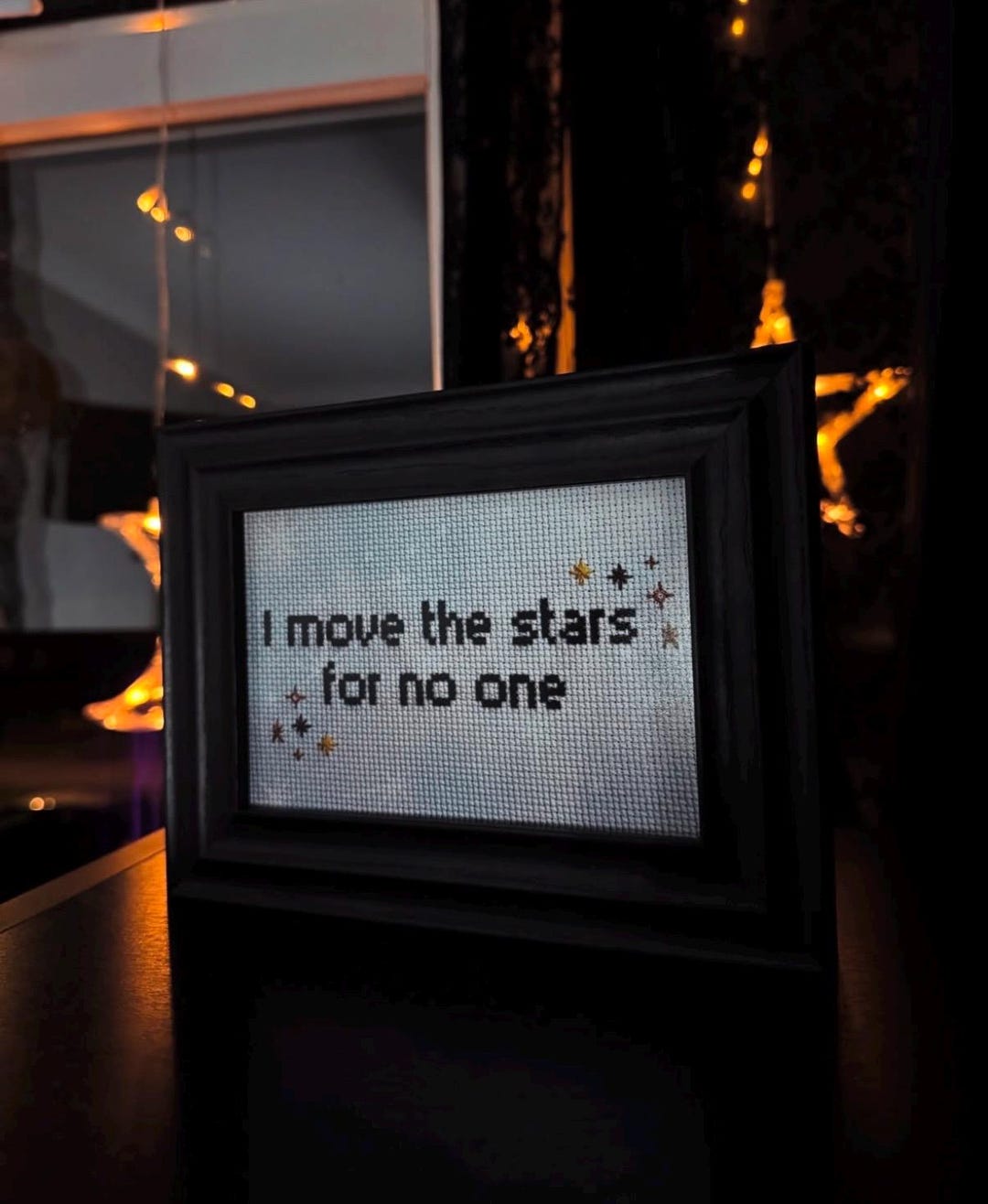 FRAMED PRINT - Move the Stars for No One Cross Stitch, Emo, Cute, Gift ...