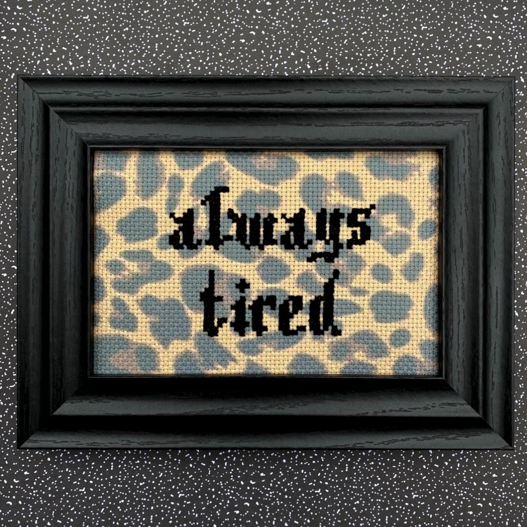 STITCH Always Tired Gothic Font Cross Stitch Goth Emo Spooky - Etsy