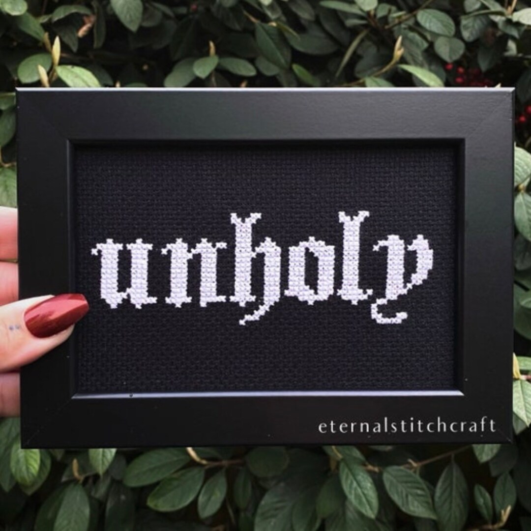FRAMED PRINT - Unholy Standard Frame Satan Santanic Goth Gothic Emo ...