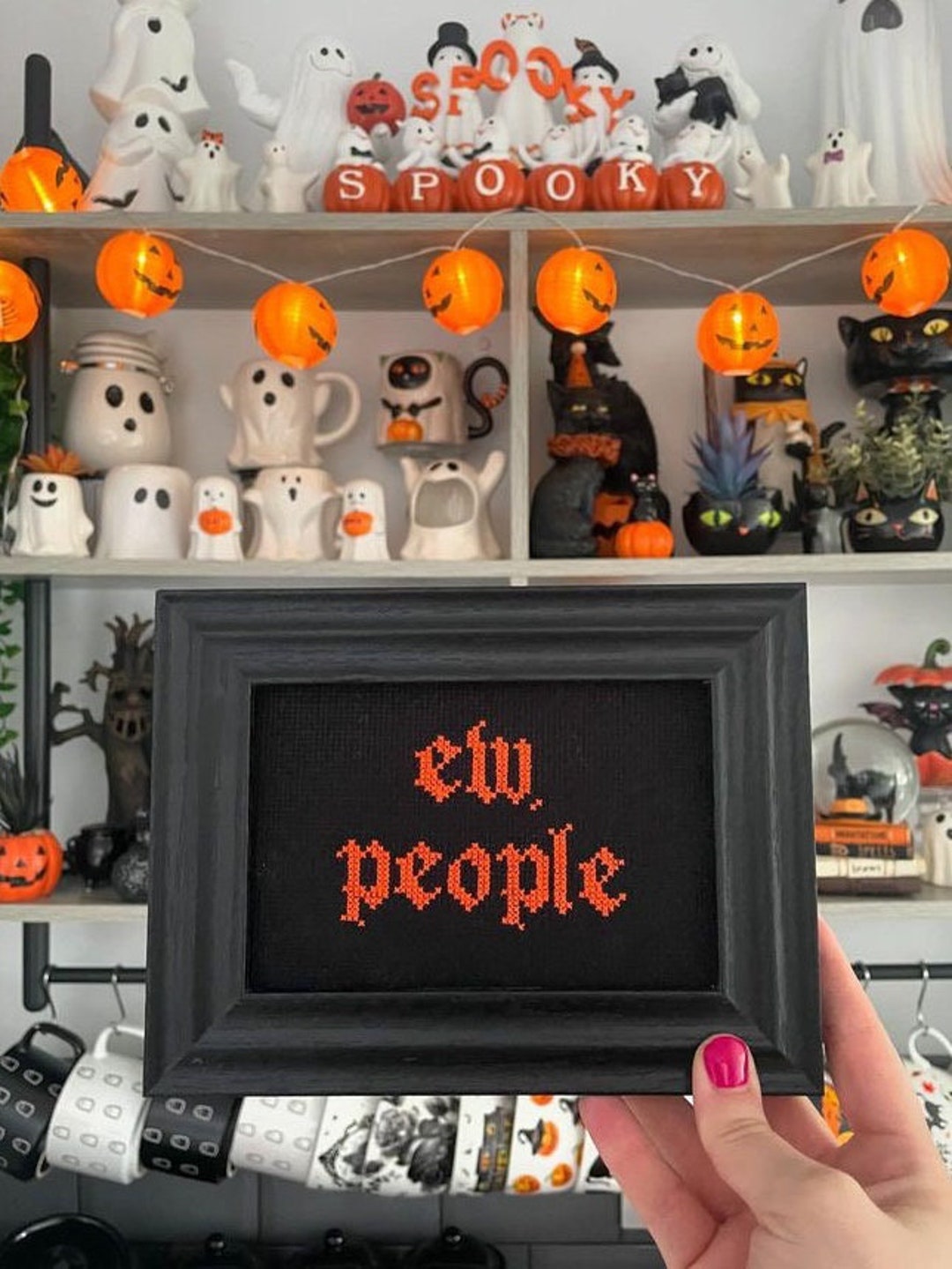 Ew Framed Cross Stitch, Goth, Emo, Alternative, Home Decor, Gifts for ...