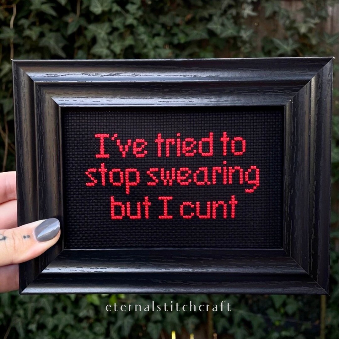 STITCH Dark Swearing Snarky Funny Goth Gothic Witch Wicca Emo Home ...