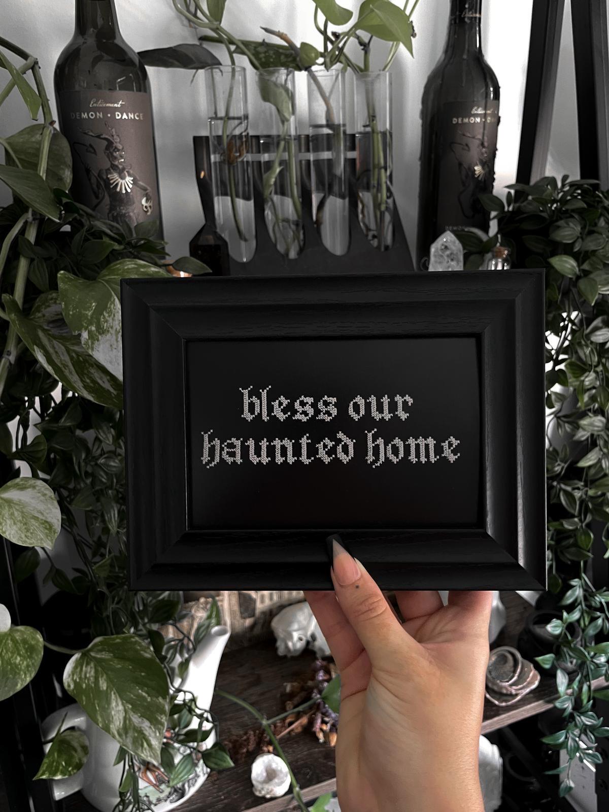 Bless Our Haunted Home Cross Stitch, Gifts for Them, New Home ...