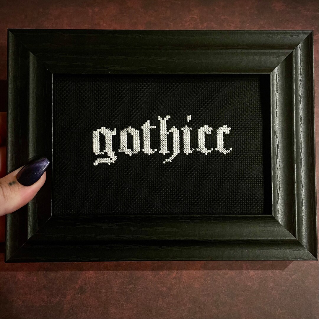 STITCH Gothicc Wooden Framed, Goth, Gothic, Witch, Emo Sign, Home Decor ...