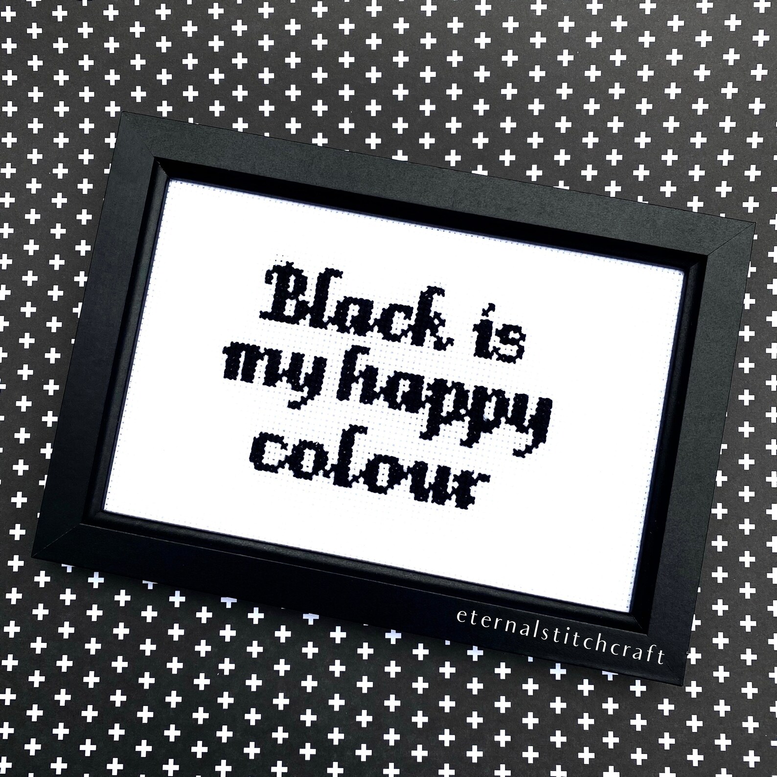 Black is My Happy Colour Cross Stitch, Goth, Emo, Embroidery Gothic ...