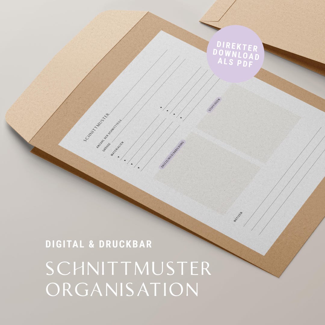 Sewing Pattern Organization - Digital & Printable - German or English ...