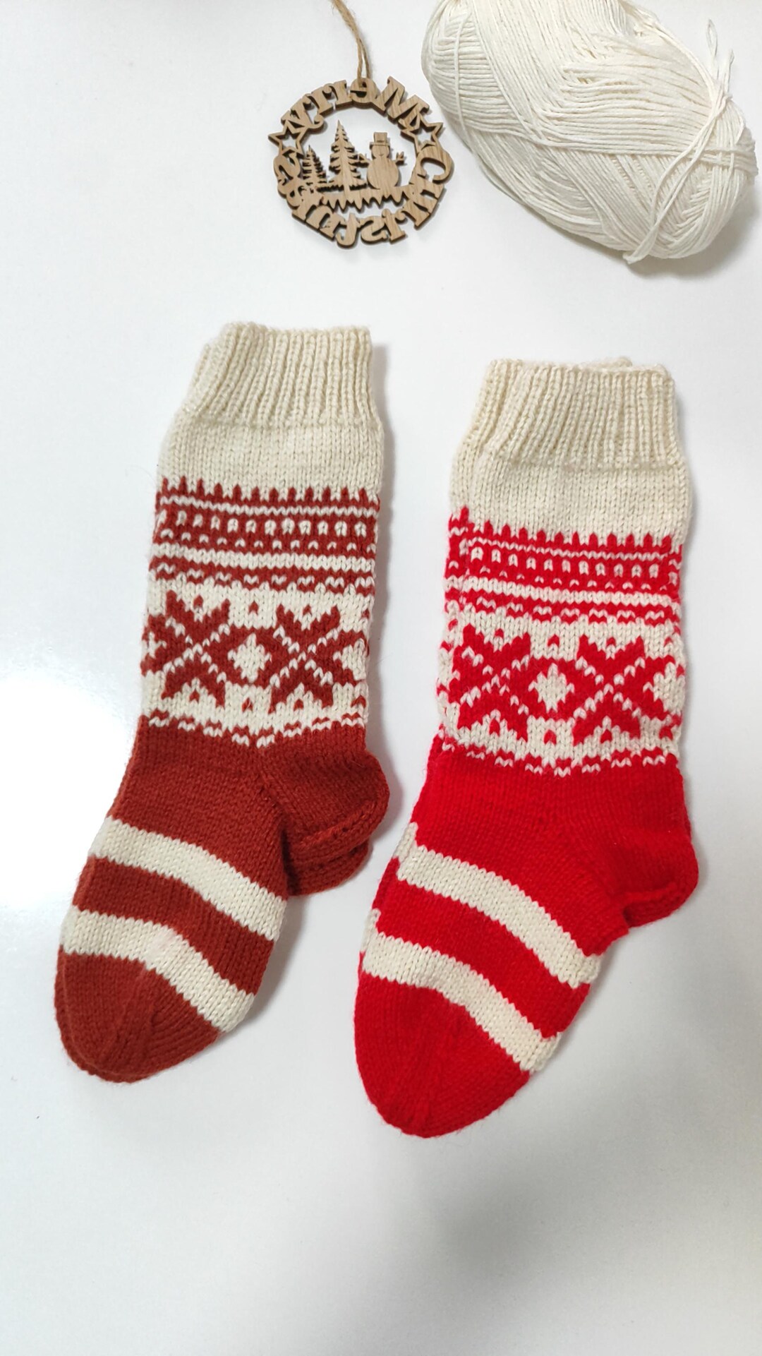 Scandinavian Knit Socks With Celtic Pattern | Hand-knitted Wool Socks ...