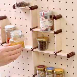 Wall Mounted Spice Rack for Pegboard - Kitchen Storage - Etsy
