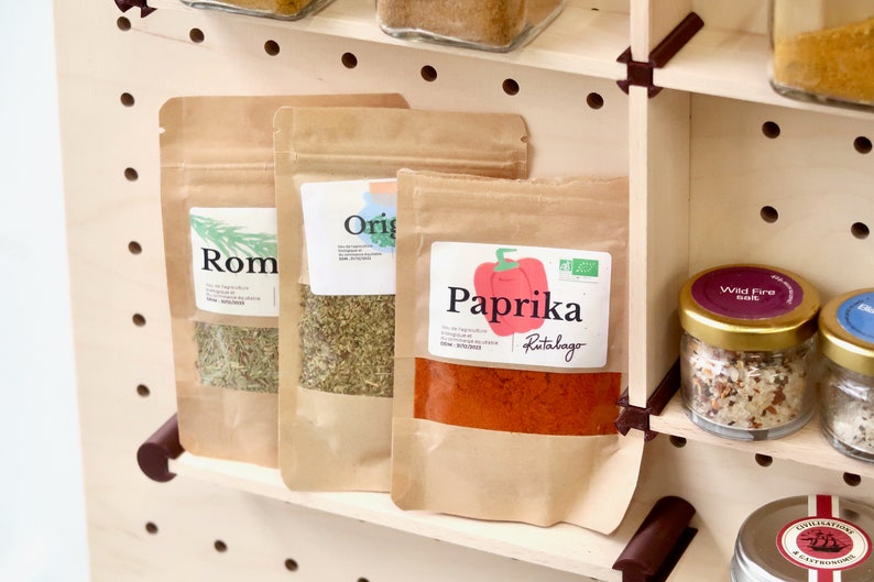 Wall Mounted Spice Rack for Pegboard - Kitchen Storage - Etsy
