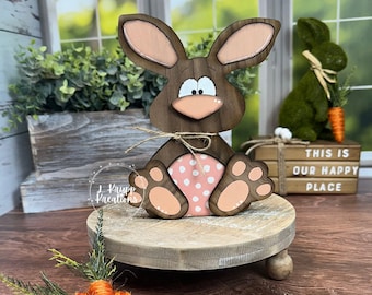 Rustic Wood Bunny Shelf Sitter Cute Easter Decor for Farmhouse Vibes ...