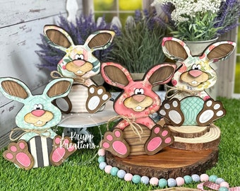 Rustic Wood Bunny Shelf Sitter Cute Easter Decor for Farmhouse Vibes ...