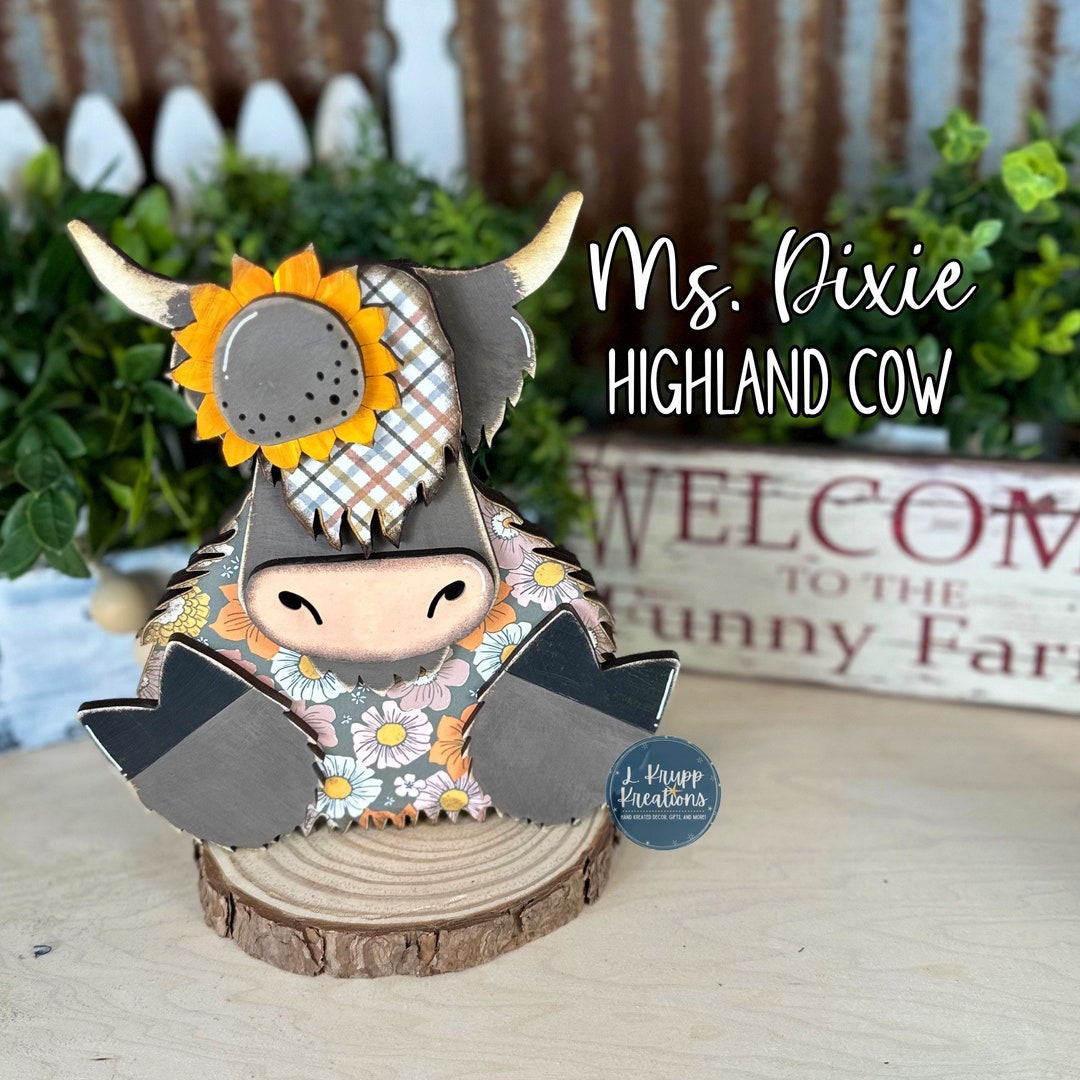 Highland Cow Shelf Sitter Farm Animal Shelf Sitter Highland - Etsy
