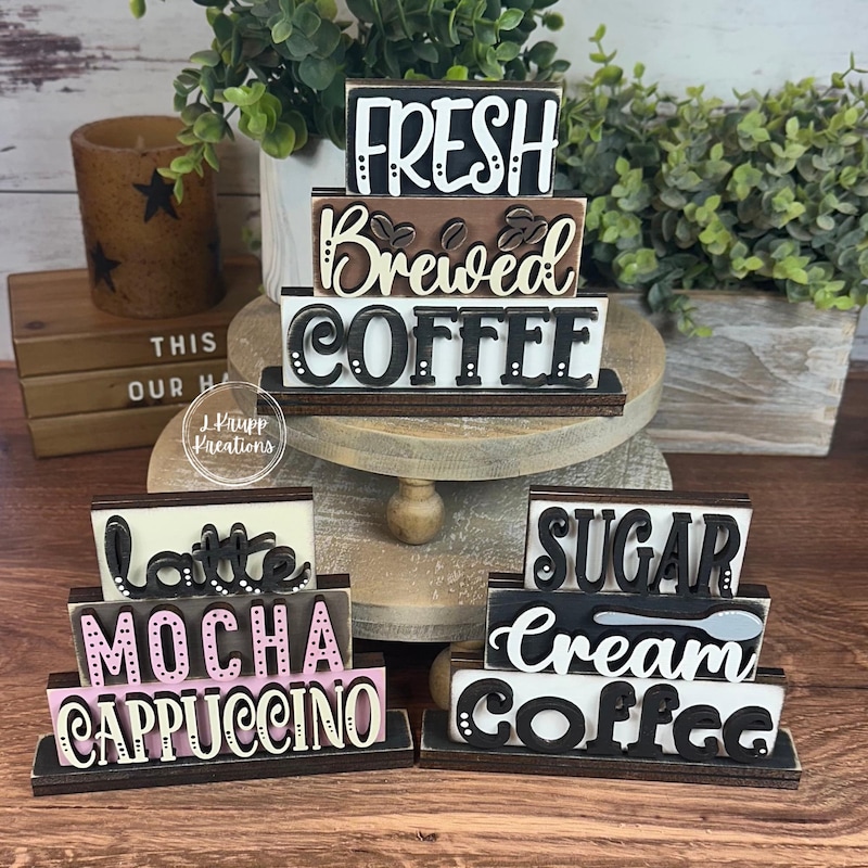 Coffee Bar Block Signs - Etsy