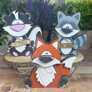 Handcrafted Woodland Fox Shelf Sitters: Adorable Rustic Decor for Any ...