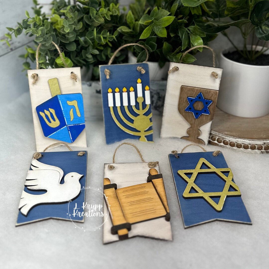 Rustic Hanukkah Gift Tags, Farmhouse Hanukkah, Hanukkah Gift Tags, Hanukkah Ornaments, Large ...