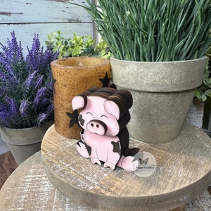 Charming Hand-painted Farmhouse Pig Decor - A Perfect Tiered Tray ...