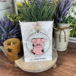 Charming Hand-painted Farmhouse Pig Decor - A Perfect Tiered Tray ...