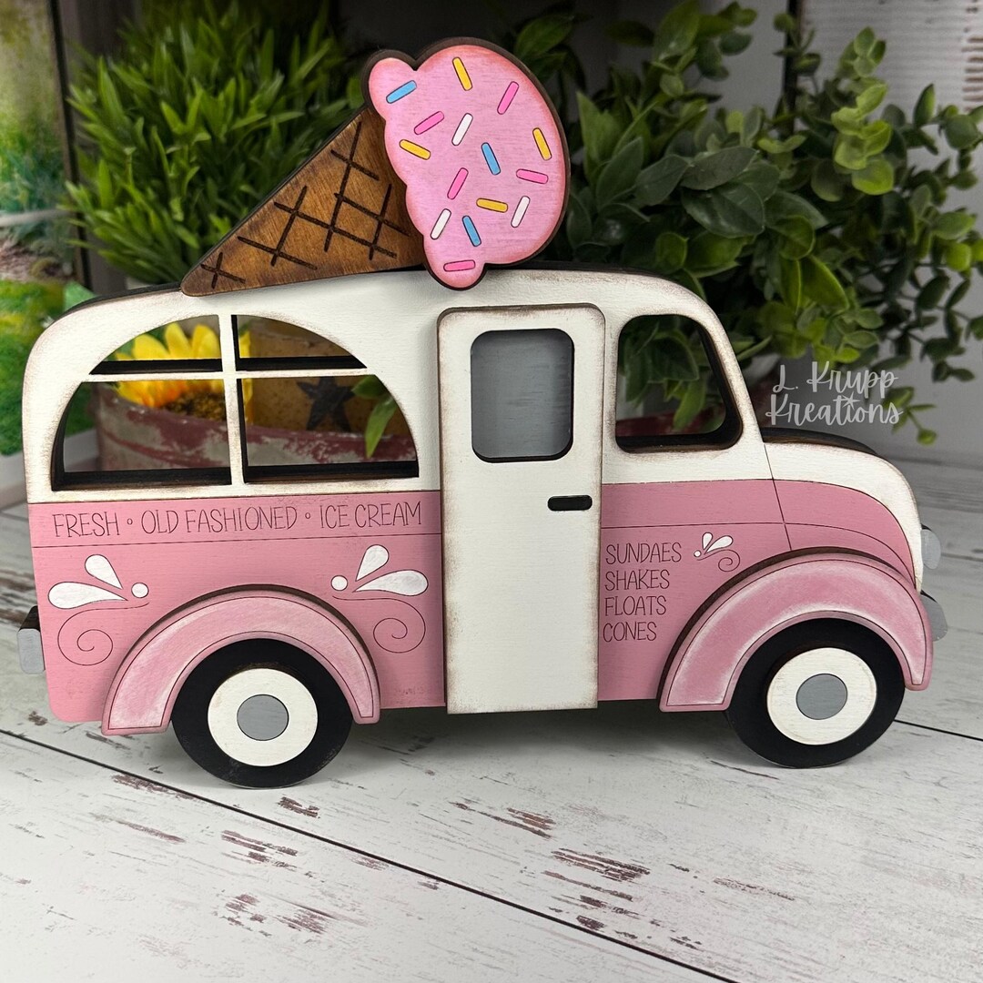 Whimsical Wooden Ice Cream Truck Decor - Nostalgic Charm - Etsy