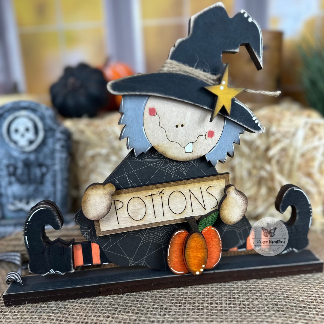 Rustic Levitating Wood Witch Vintage Farmhouse Handmade Decoration - Etsy