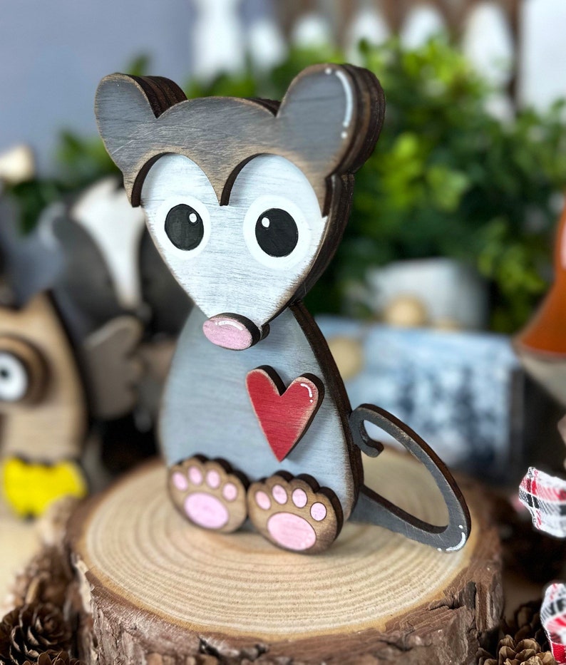 Cabin Opossum Decor Cabin Woodland Decor Wood Animals - Etsy