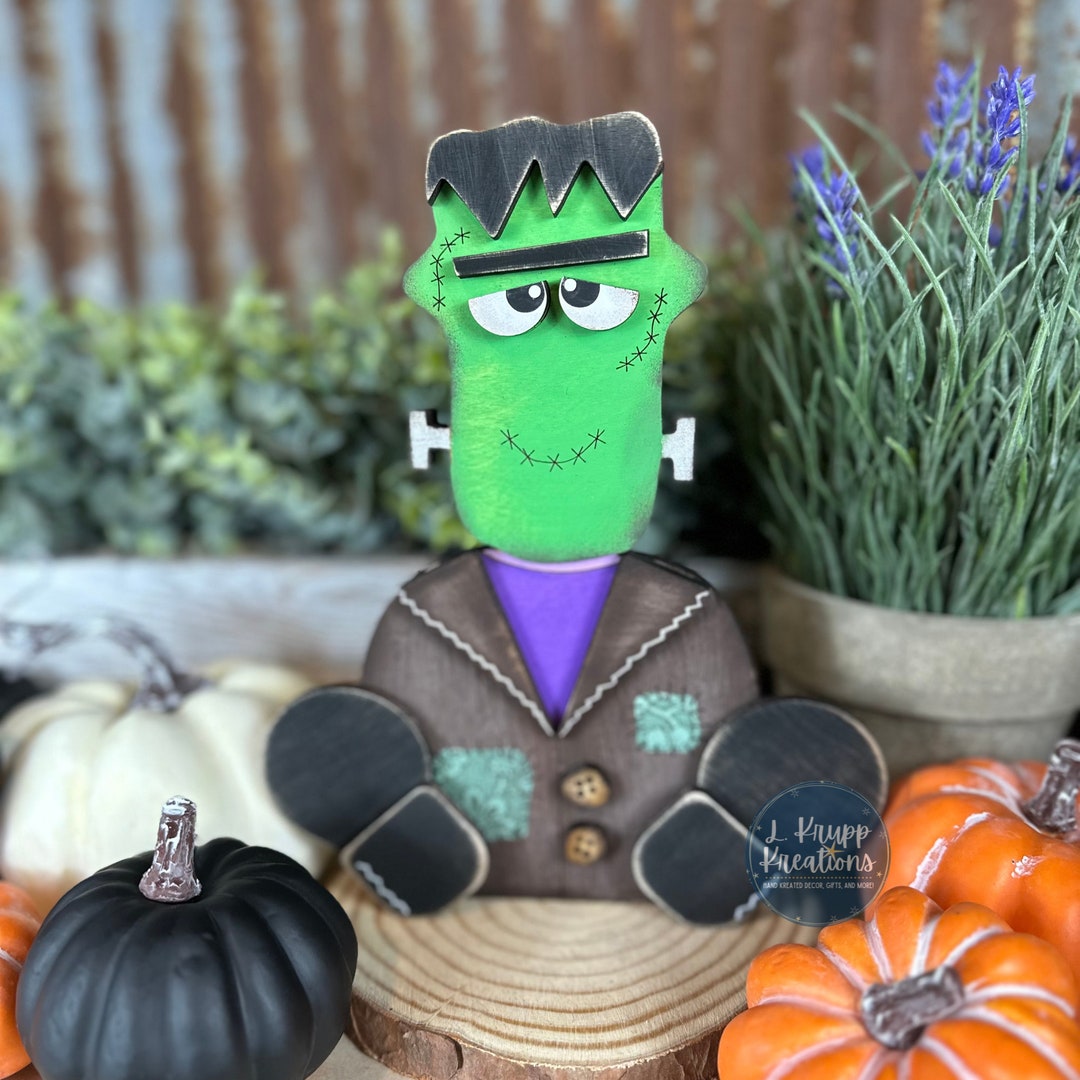 Spooky Wood Frankenstein Decor - Farmhouse & Rustic Halloween Monster ...