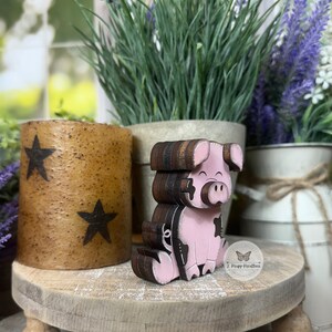 Charming Hand-painted Farmhouse Pig Decor - A Perfect Tiered Tray ...