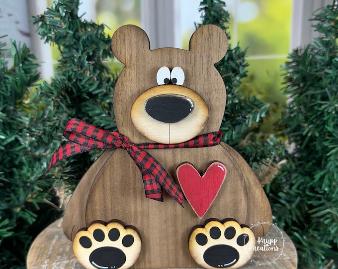 Rustic Wood Brown Bear Unique Nursery Wall Decor, Cabin Themed Gift ...