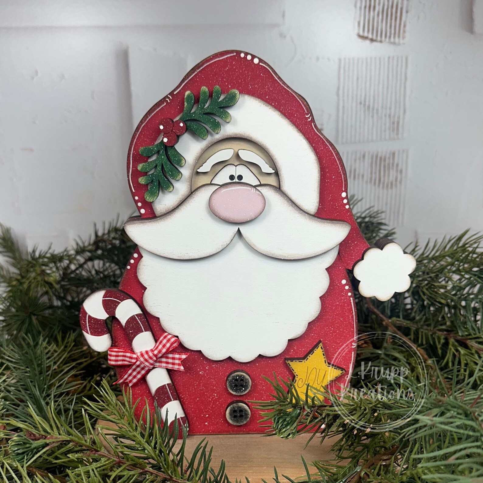 Cheerful Santa Shelf Sitter - Festive Handcrafted Holiday Decor - Etsy