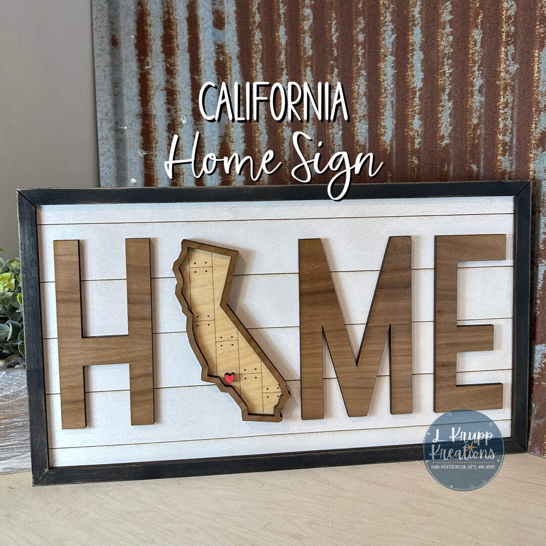 California Home Sign, Rustic Home Sign, Pallet State Sign, Pallet State ...