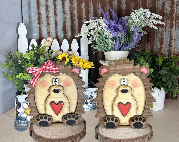 Hedgehog Decor, Wood Hedgehog, Forest Woodland Animals, Cabin Woodland ...